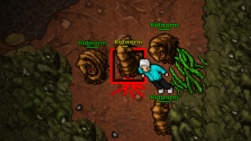 Hunt for Knights level 8+ in Venore Rotworm Cave | Intibia